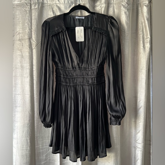 Anthropologie | Dresses | Uniquities Anna Rae Black Satin Dress | Poshmark